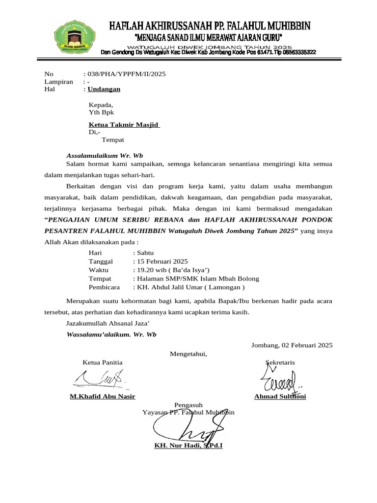 UNDANGAN TAKMIR MASJID | PDF