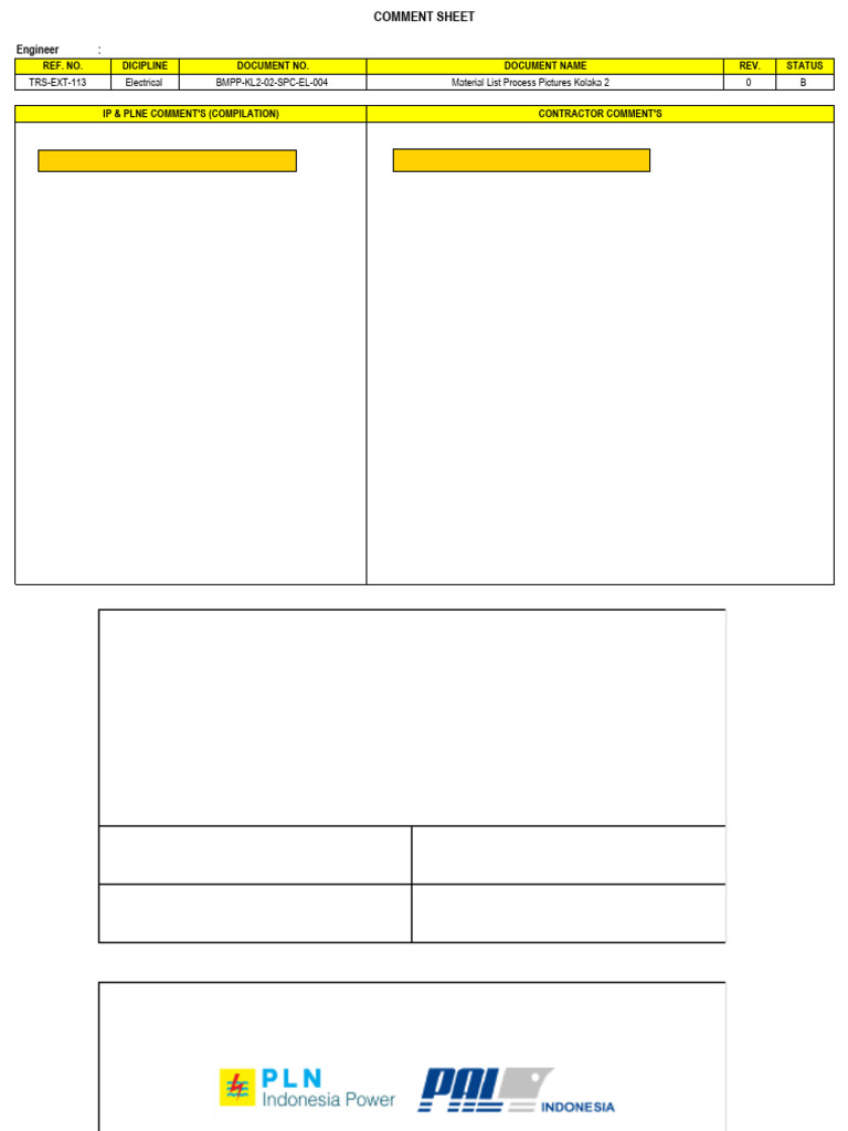 BMPP-KL2-02-SPC-EL-004-Rev.1-Process Pictures Kolaka 2 Material List | PDF
