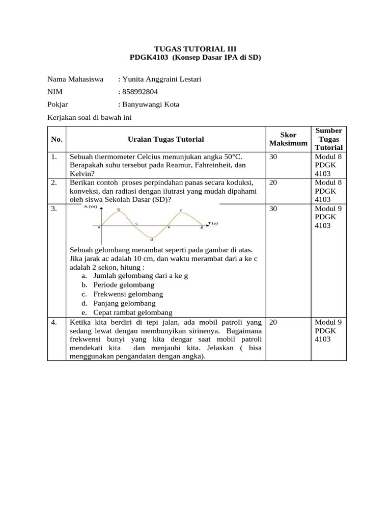 Tugas Tutorial Konsep IPA SD | PDF