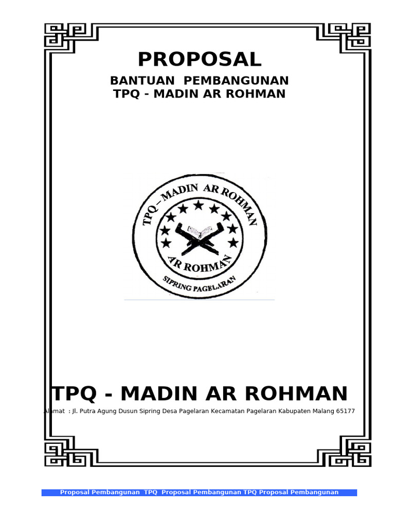 Proposal Bantuan TPQ Ar Rohman | PDF