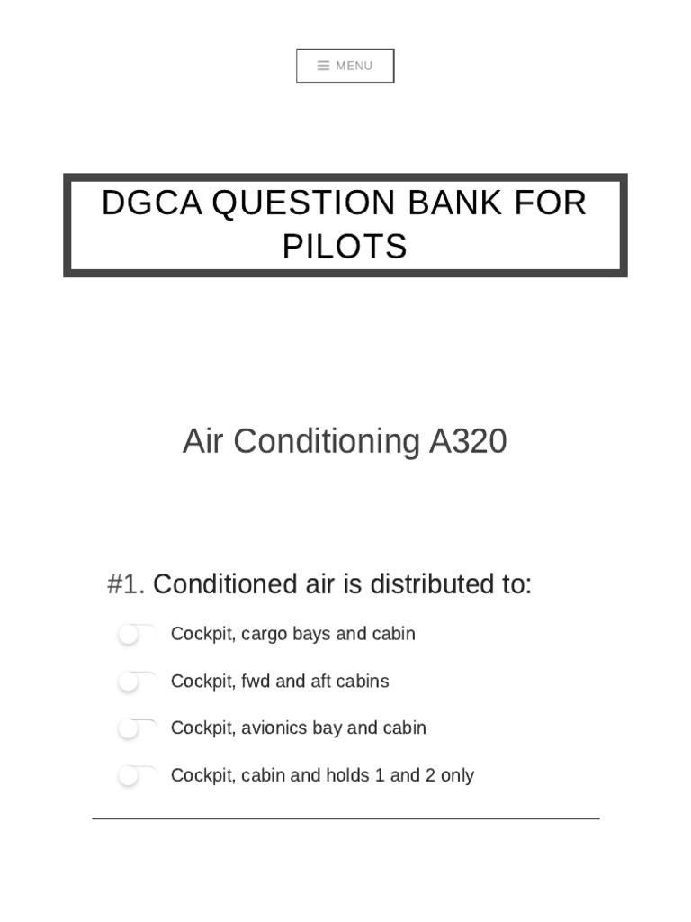 A320 Air Conditioning Question Bank | PDF | Valve | Equipment