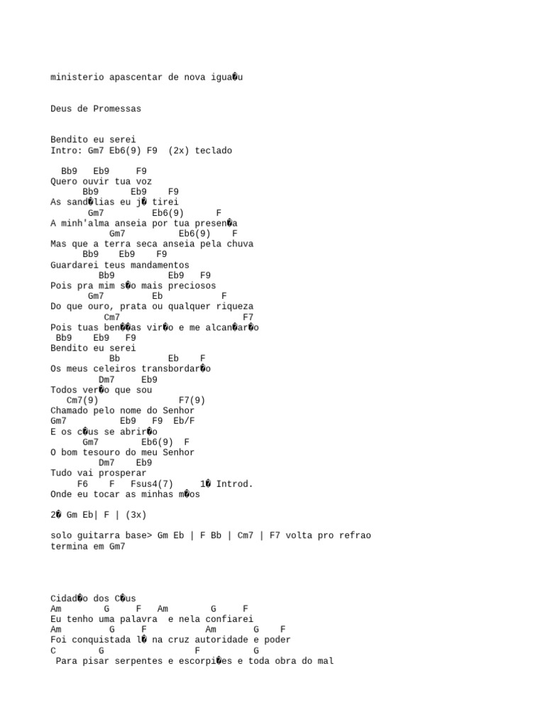 Ministerio Apacentar de Nova Iguaçu Cifras | PDF