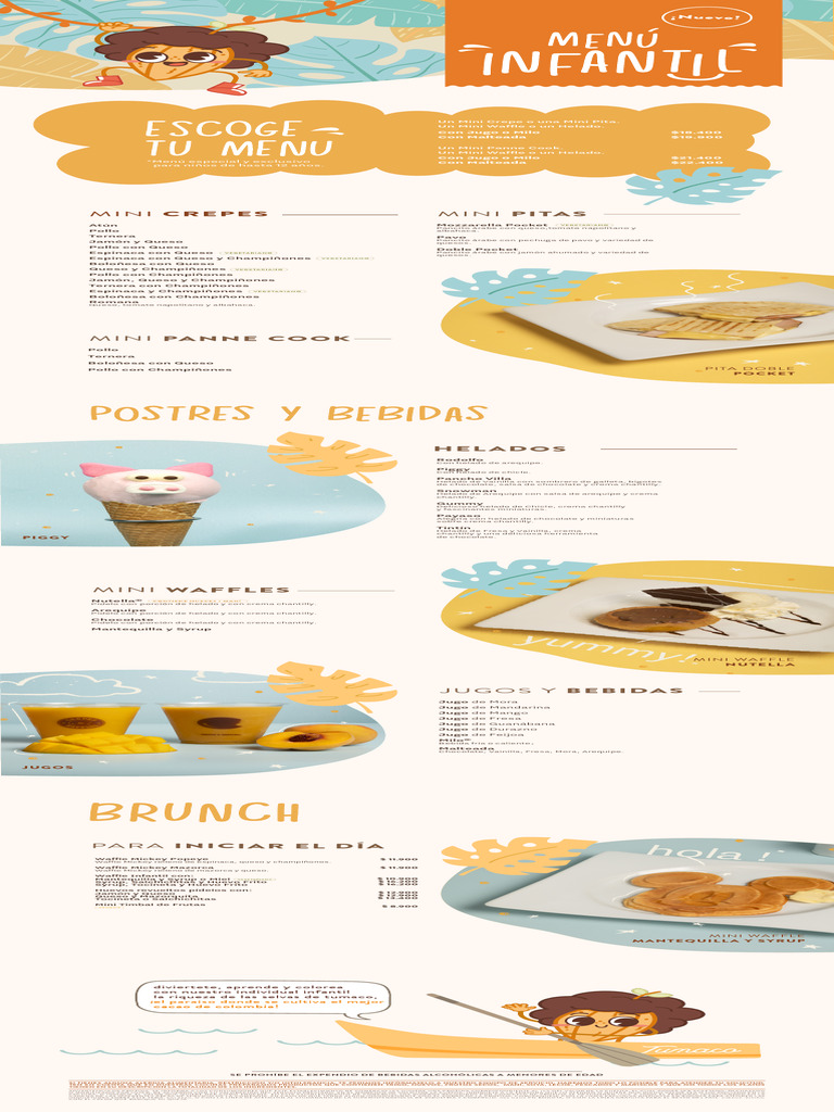 Menu Infantil Crepes & Waffles 2024 | PDF | Alimentos | Cocina