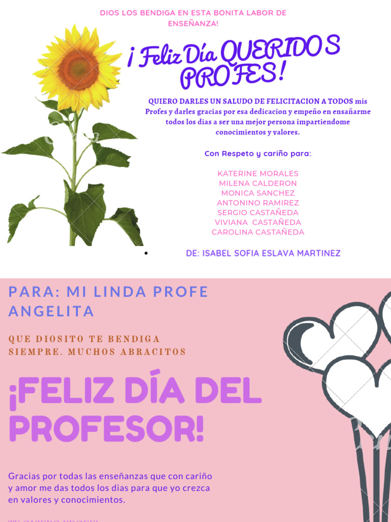 ¡Feliz Día QUERIDOS PROFES! (1) | PDF