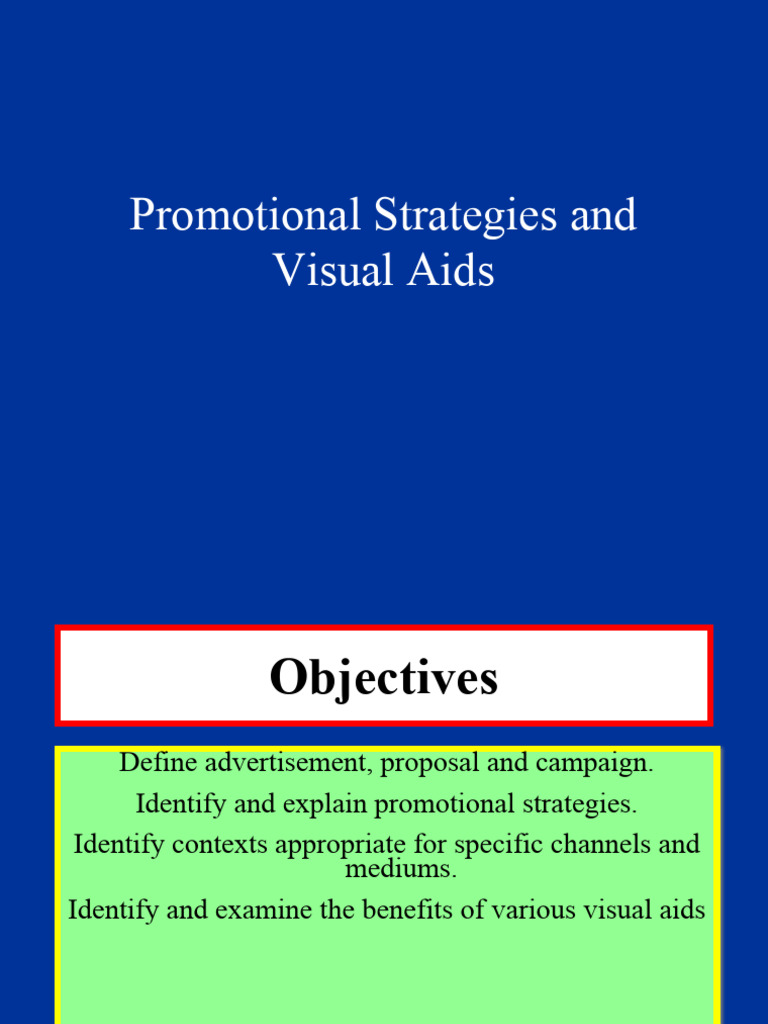 PROMOTIONAL STRATEGIES AND VISUAL AIDS | PDF | Advertising | Graphics