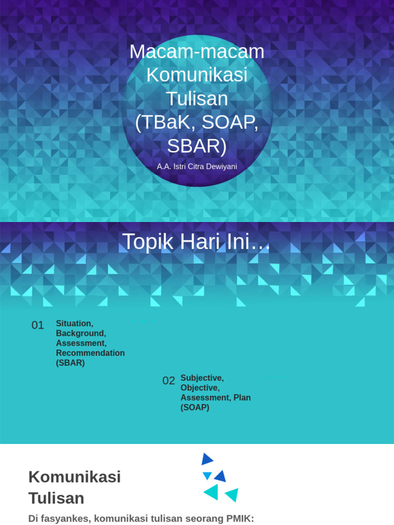 Komunikasi TM 4 Ragam Komunikasi Tulisan SBAR Dan SOAP | PDF