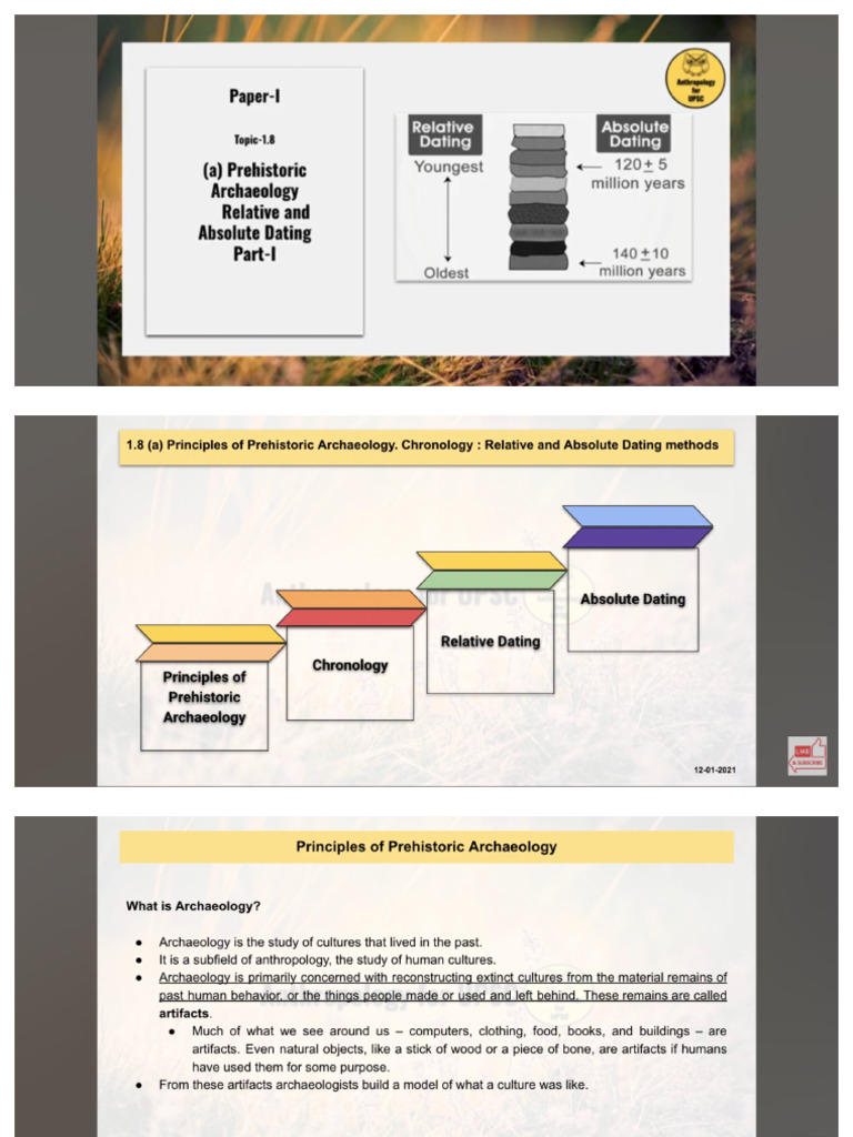 Prehistoric Archaeology Relative Amd Absolute Dating Part I | PDF