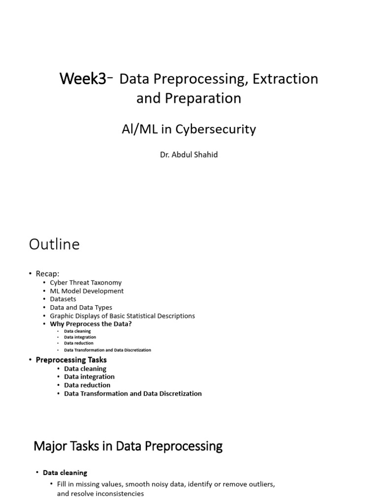 Week3 - Data Preprocessing, Extraction and Preparation | PDF | Data | Outlier