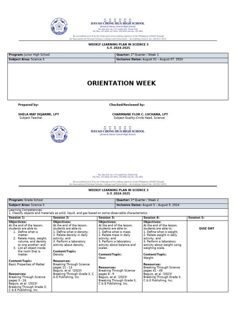 Grade 3 Lp Pdf Weight Teachers