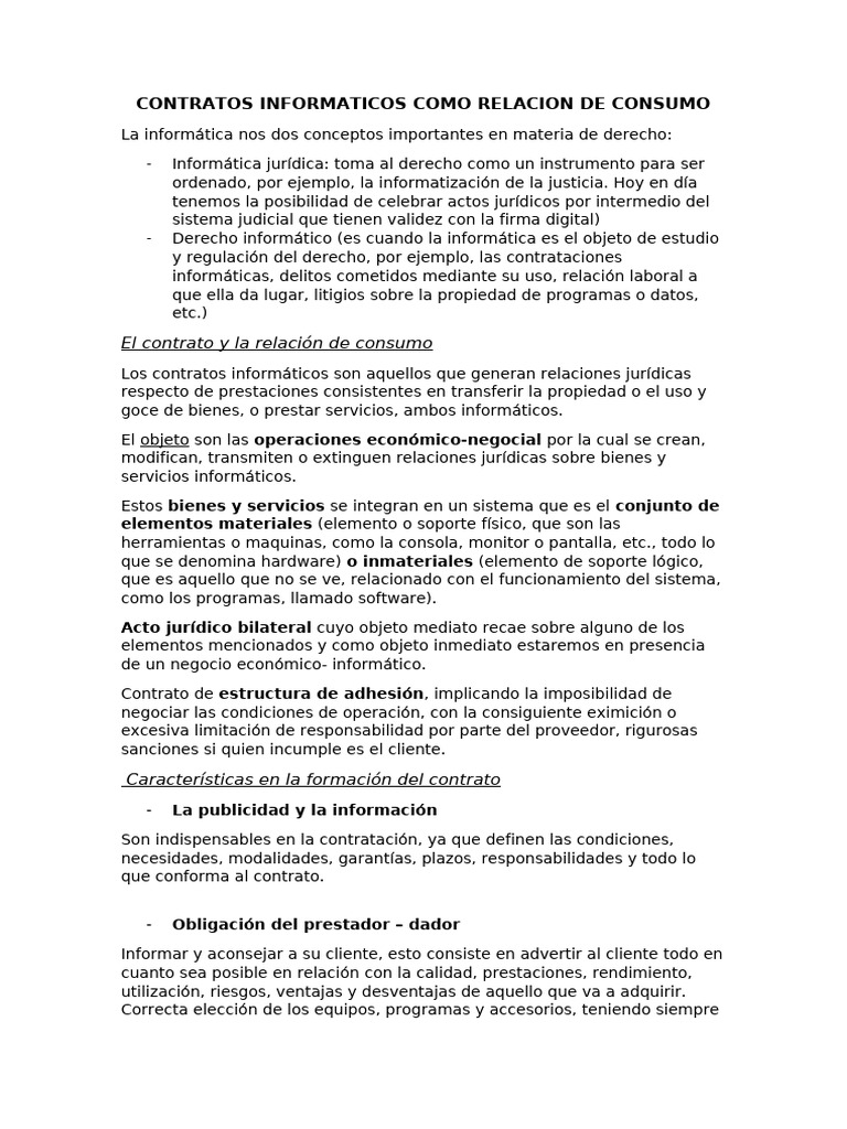 Contratos Informáticos y Consumo | PDF | Informática | Propiedad