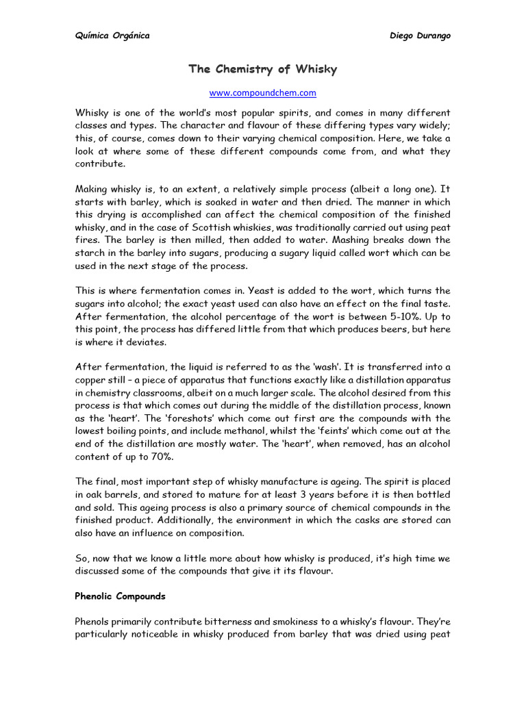 Whiskey-chem | PDF | Whisky | Brewing