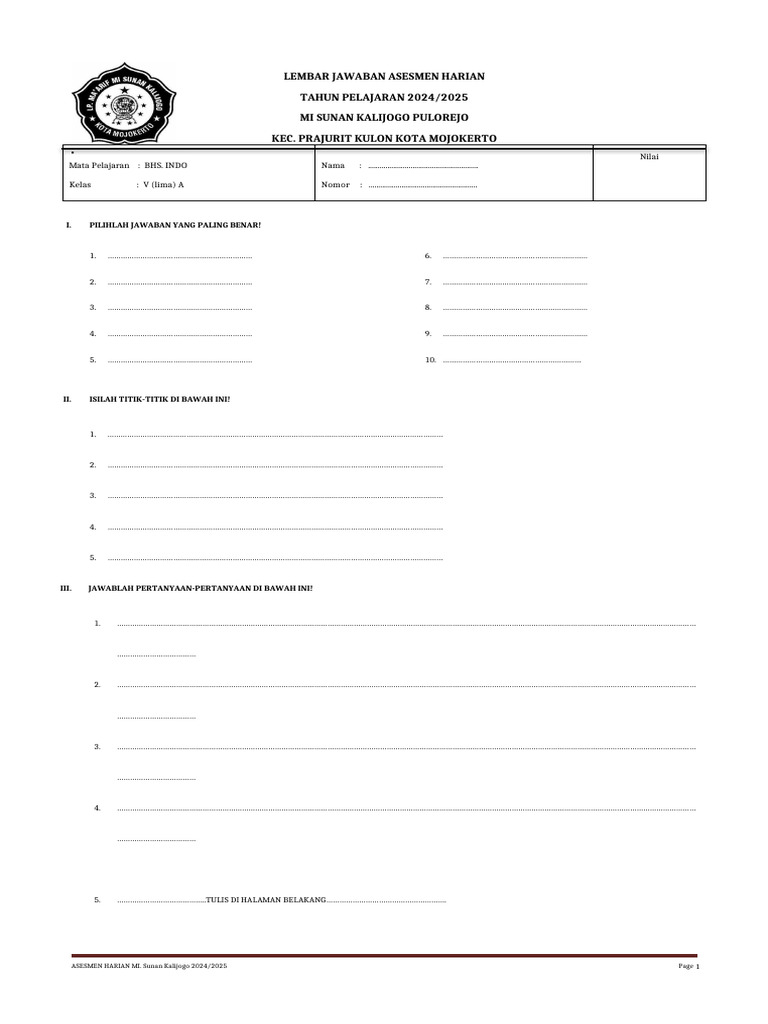 Lembar Jawaban 6 | PDF