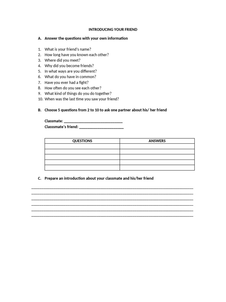How to Introduce Your Friend | PDF