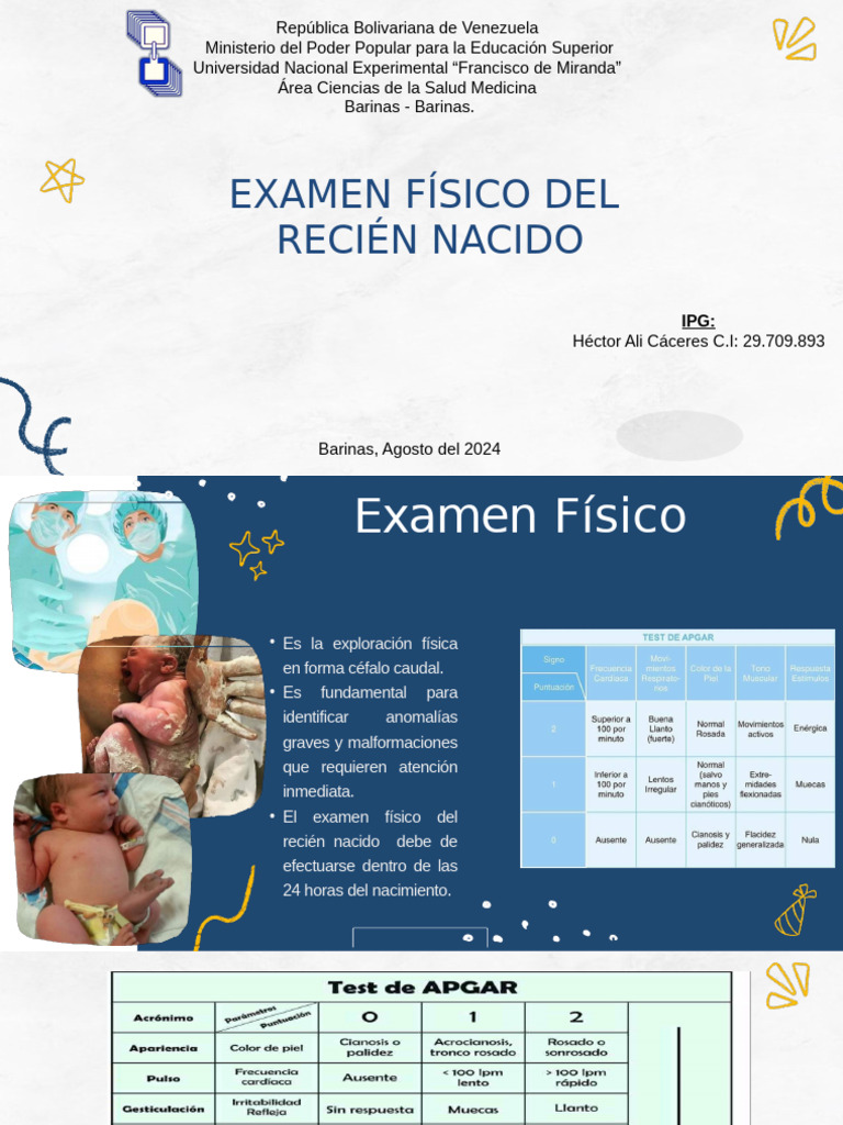 Examen Fisico Recien Nacido Hector Ali | PDF | Cuidado de la salud | Medicina