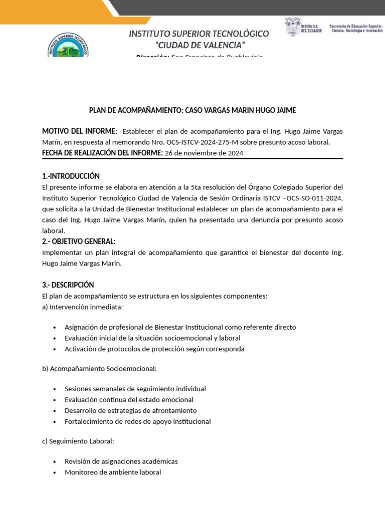 Formato de Informe Corregido | PDF