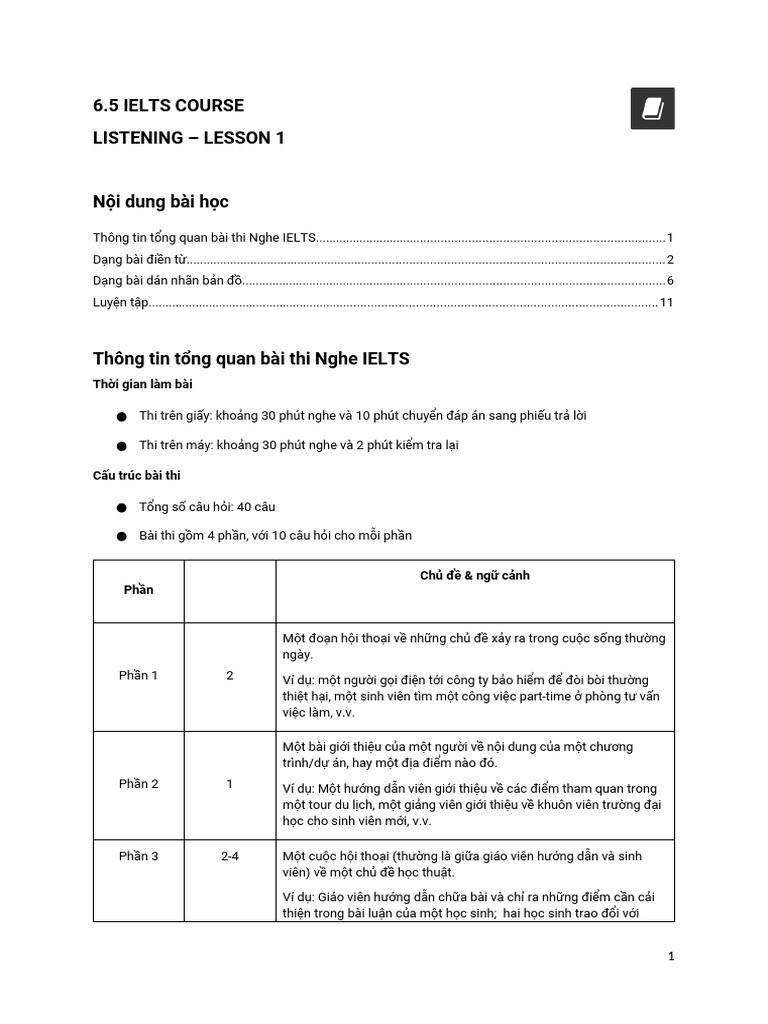6.5 IELTS - Listening.Lesson 1.90.R | PDF