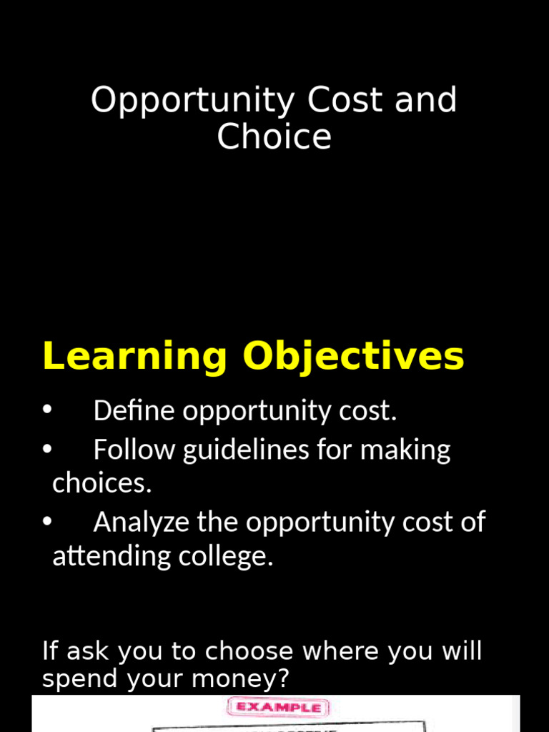 Opportunity Cost and Choice | PDF | Opportunity Cost | Fast Food