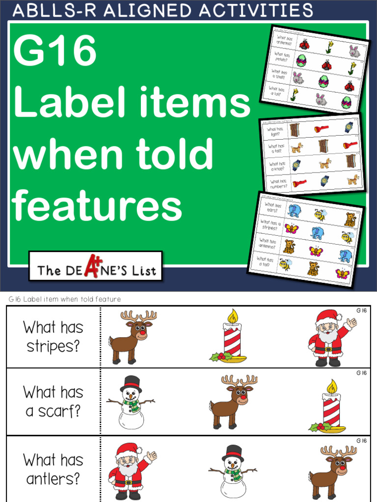 G16 Label Items When Told Features | PDF