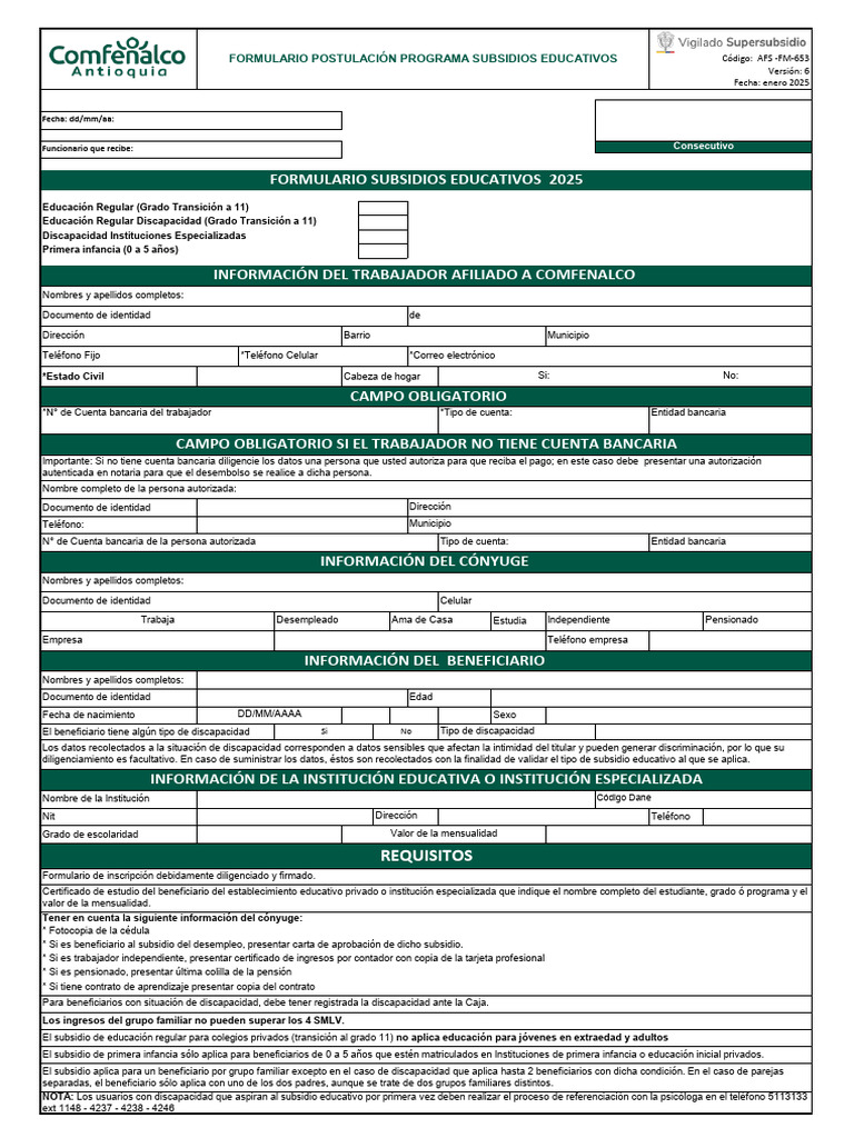 Afs - FM-653 Formulario Postulacion Programas Subsidios Educativos V6 ...