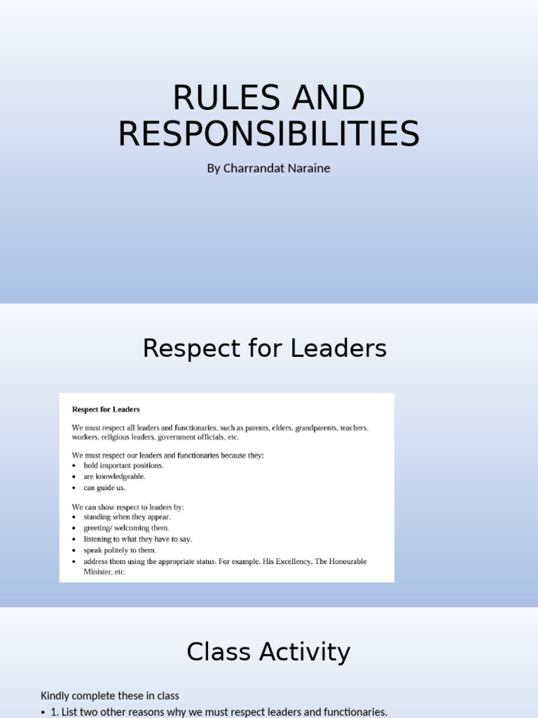 Respect and Responsibilities in Community | PDF | Disability | Plants
