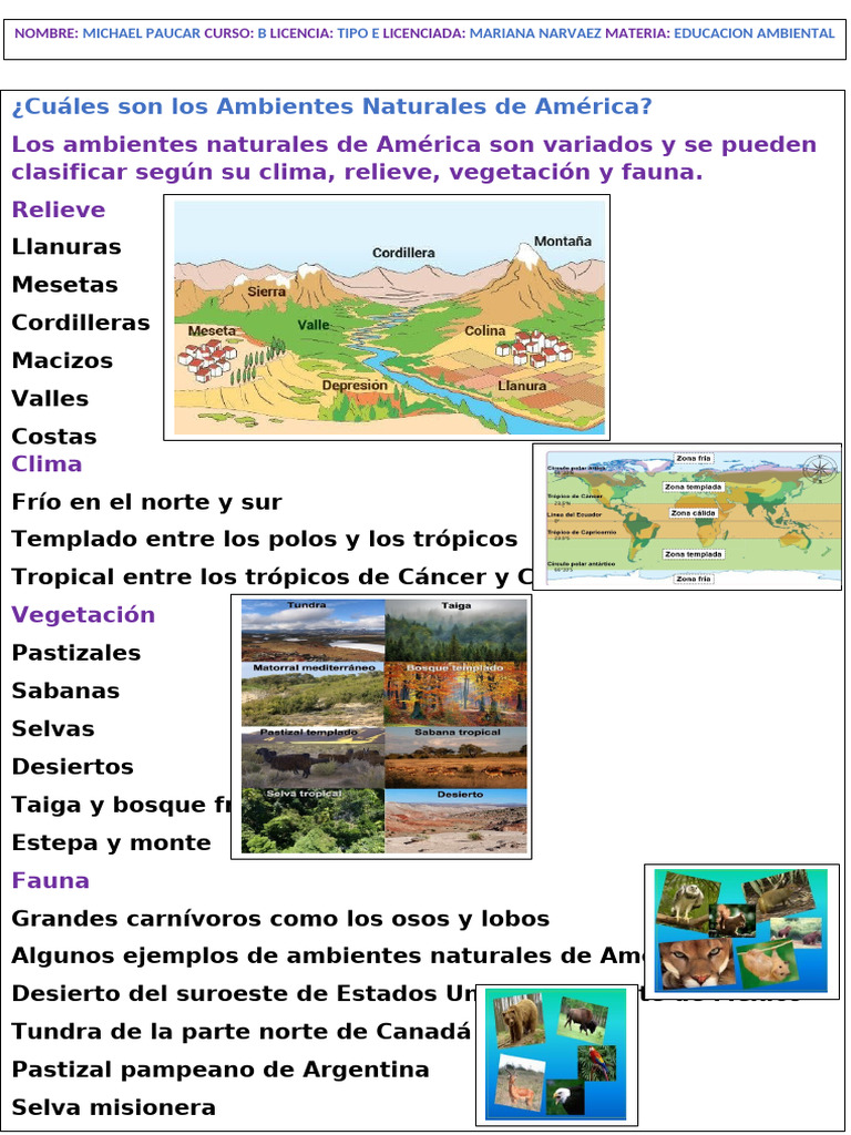 Ambientes Naturales de América | PDF