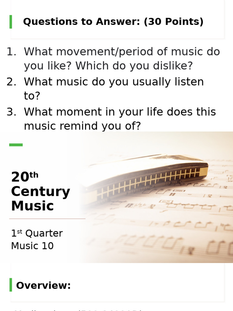 20th Century Music - Lesson1 | PDF | Musicology | Musical Compositions