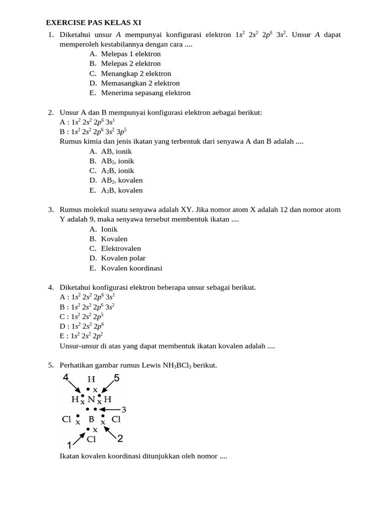 Exercise Soal PAS XI Grade 2024-2025 - Copy | PDF