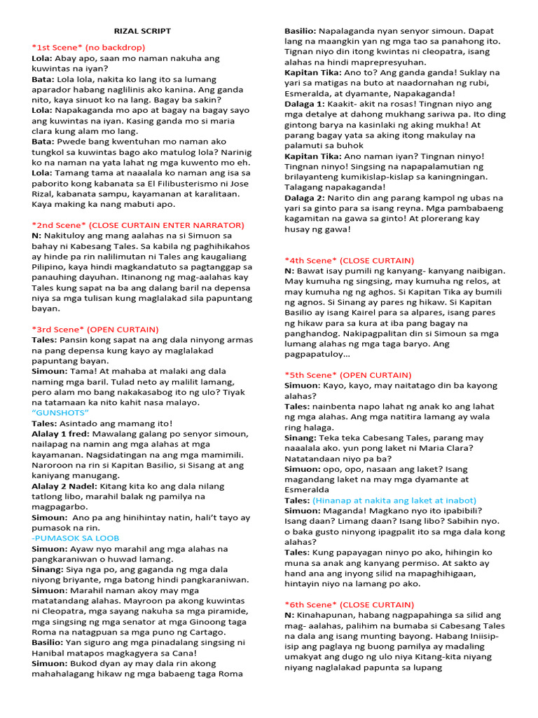 RIZAL-SCRIPT (1) | PDF