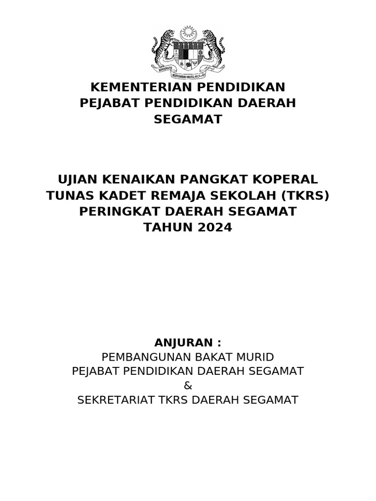 Kertas Kerja Koperal TKRS 2024 | PDF