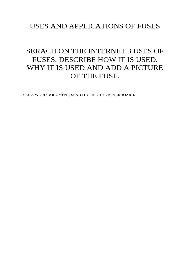 Uses and Applications of Fuses | PDF