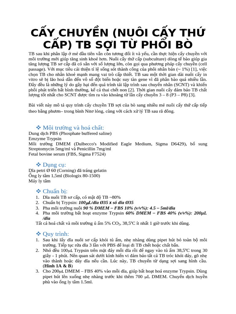 [Protocol Cell_2] Cell Passage | PDF
