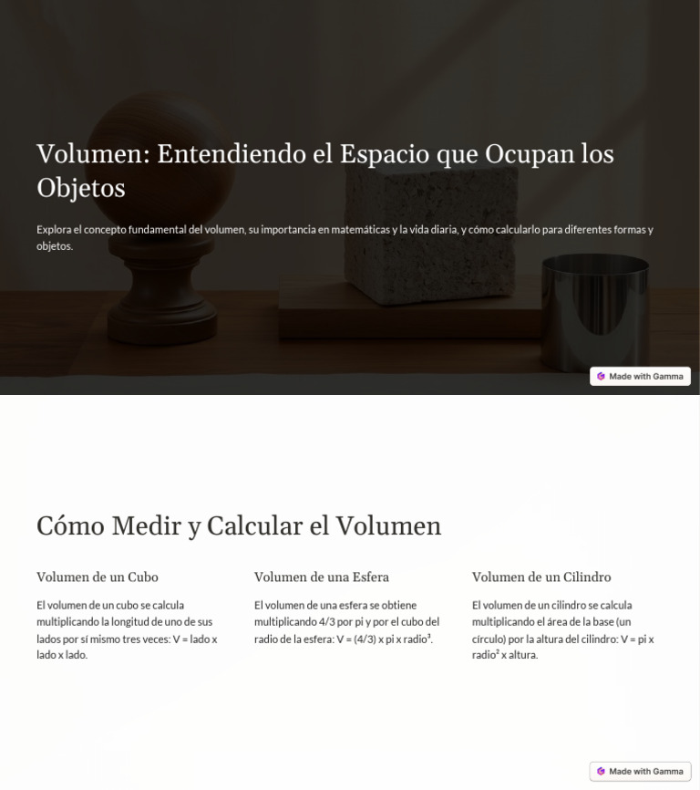 Volumen Entendiendo El Espacio Que Ocupan Los Objetos | PDF