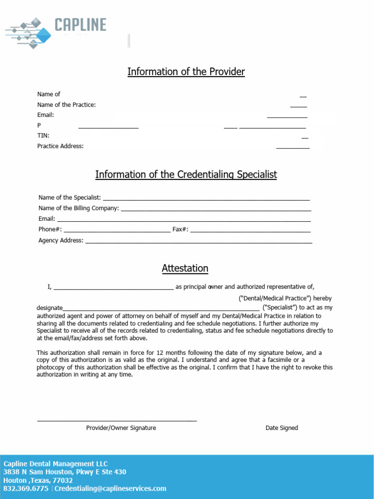 Sample Authorization Form - Credentialing 02 (1) (1) (1) | PDF | Office ...