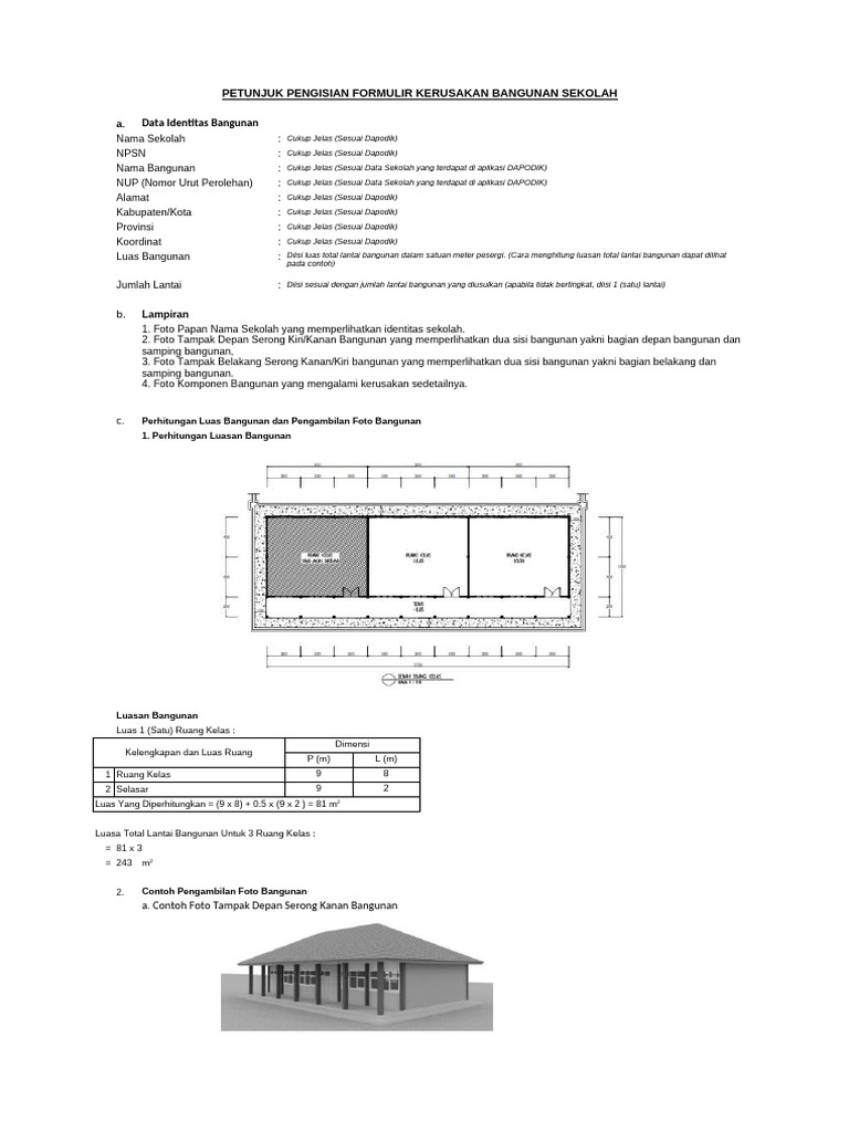 Panduan Formulir Kerusakan Sekolah | PDF