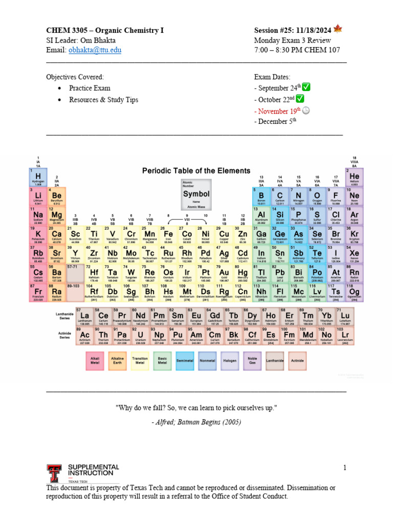 11.18 Monday Packet CHEM 3305 Om Bhakta | PDF | Organic Chemistry ...