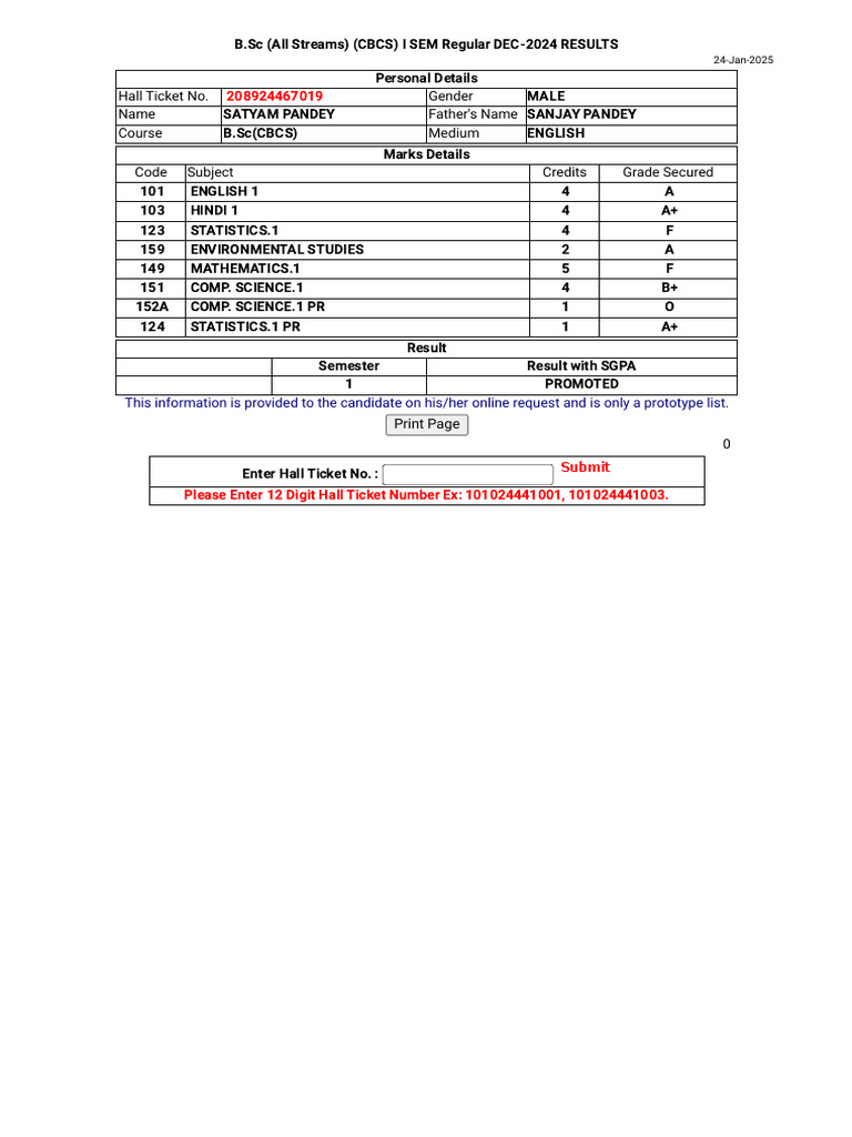 Osmania University Results - 2025 | PDF
