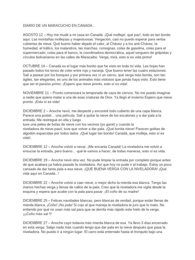 Un maracucho en Canadá: experiencias y contrastes | PDF | Nieve