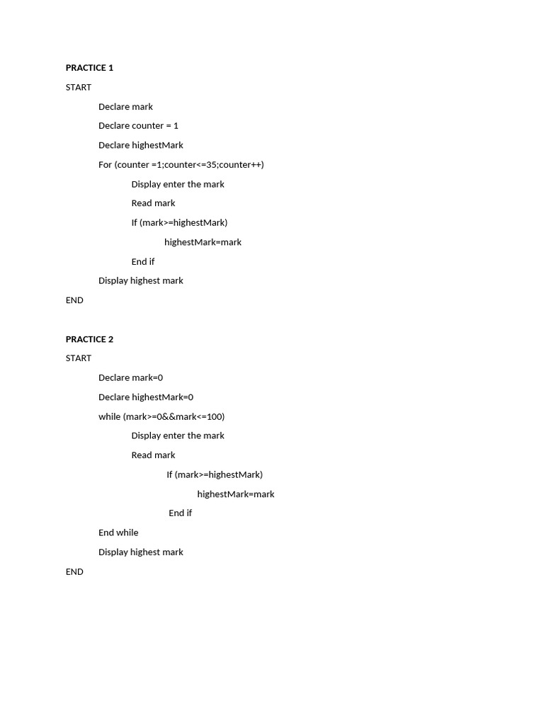 Csc121 Loops Practice | PDF