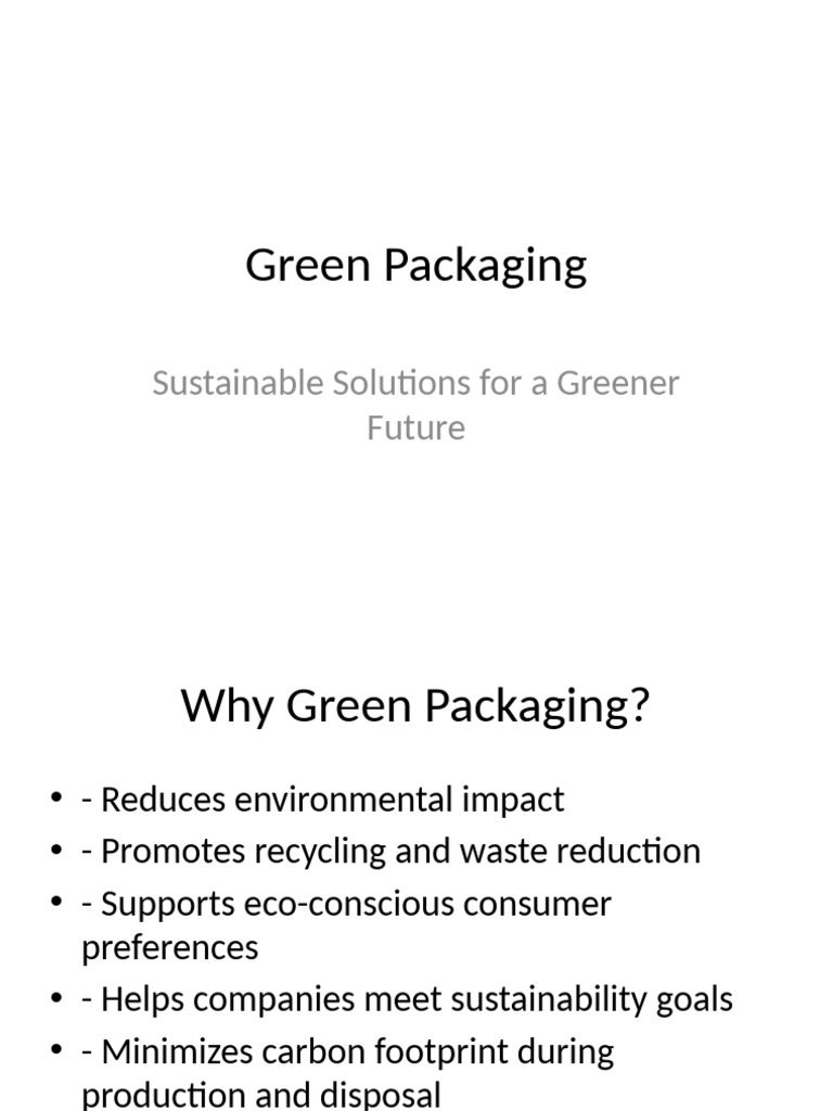 Green Packaging: Sustainable Solutions | PDF