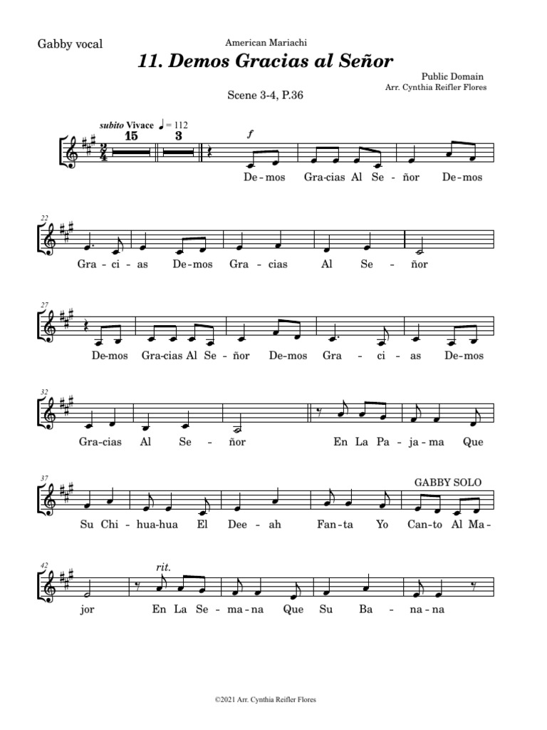 Demos Gracias Al Senor-Gabby Vocal | PDF