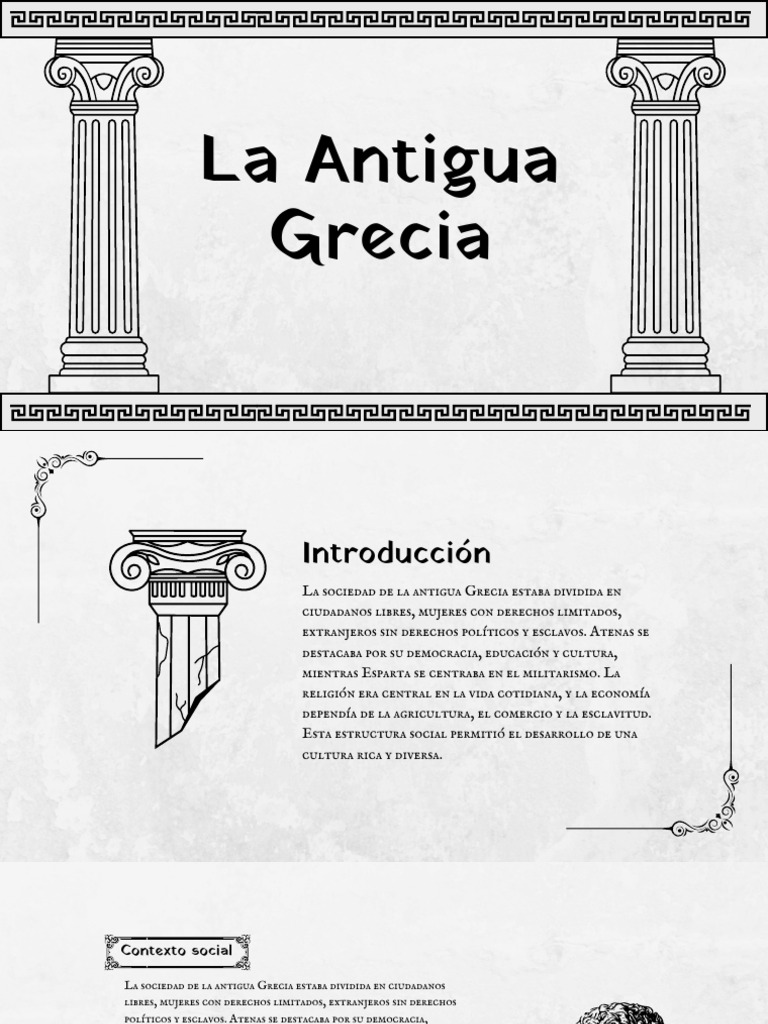 Presentacion La Antigua Grecia Clasica Blanco y Negro | PDF | Antigua Grecia | Grecia