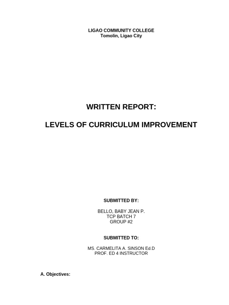 Curriculum Improvement | PDF