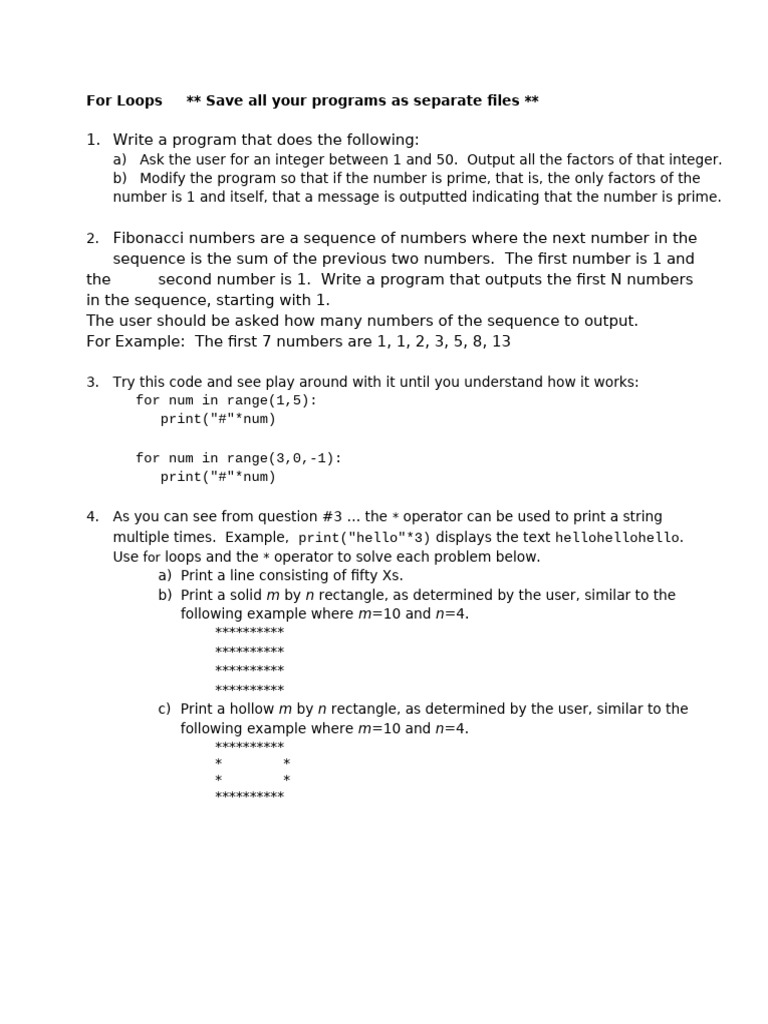 3.3 for Loops - Part 3 | PDF