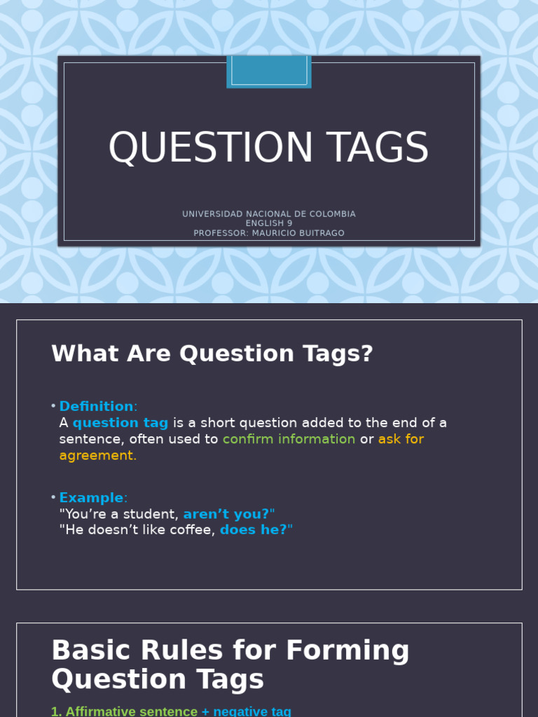 Day 26 - Question Tags | PDF | Question | Semantics
