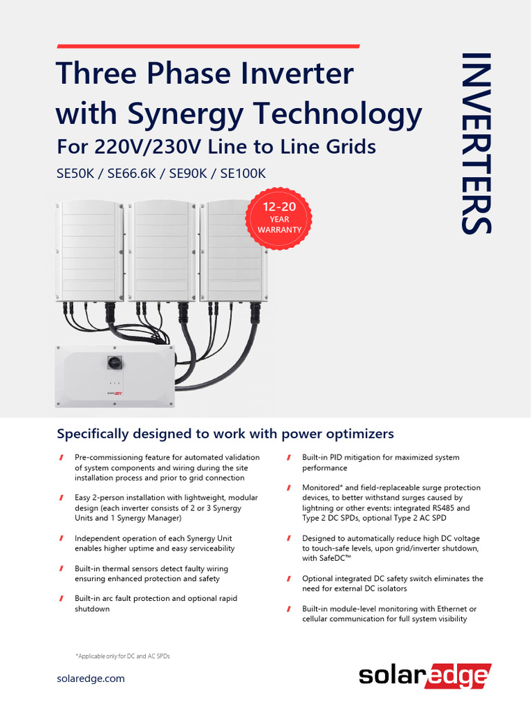 se-three-phase-inverter-with-synergy-technology-220v-230v-datasheet | PDF | Power Inverter ...