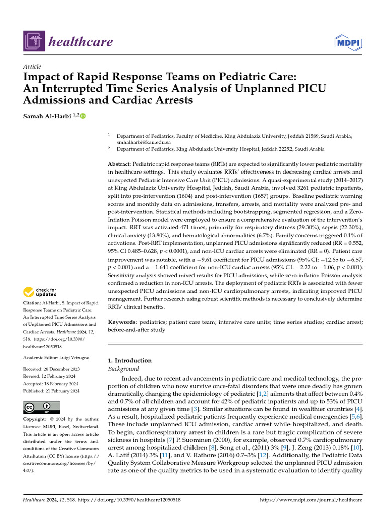 4_2024_Impact of Rapid Response Teams on Pediatric Care | PDF | Health ...