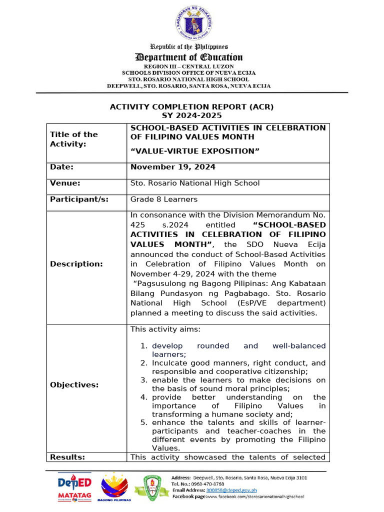 Acr Filipino Values Month 2024 | PDF