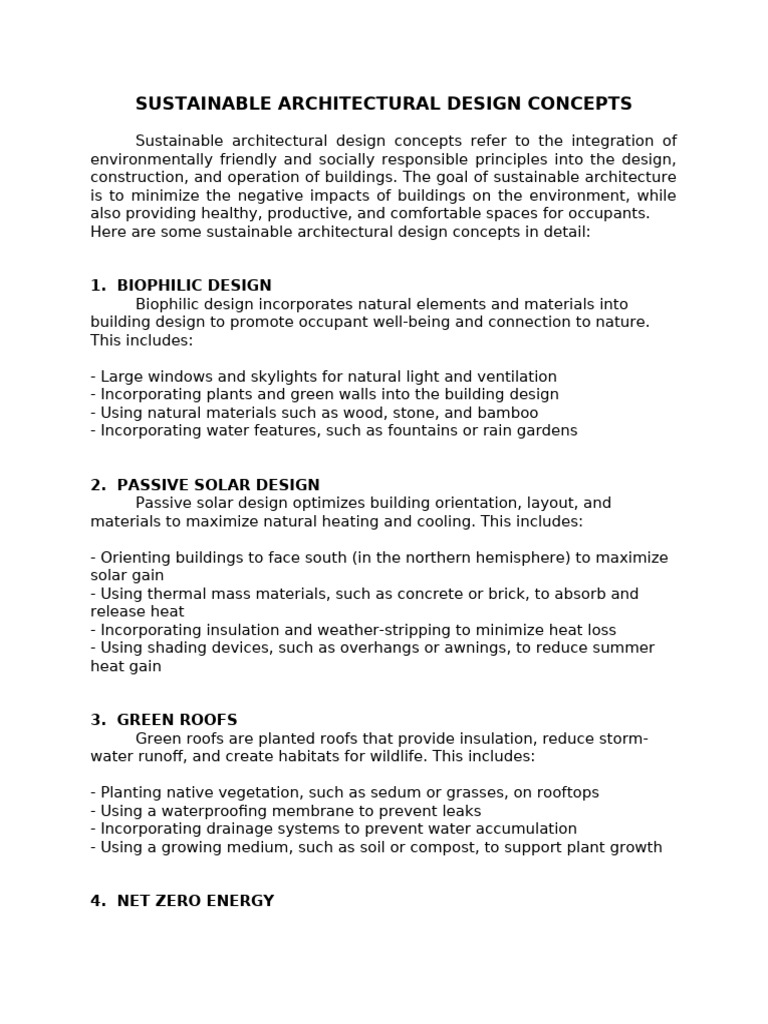 Sustainable Architectural Design Concepts | PDF | Sustainable ...