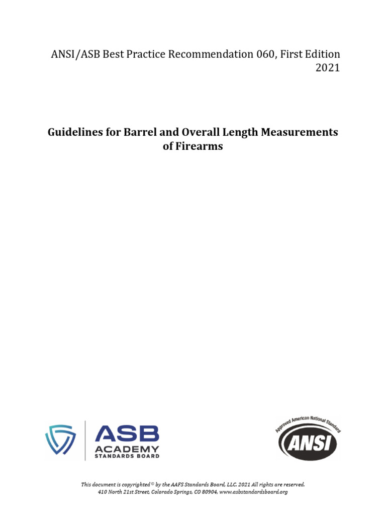 ANSI - ASB - Best Practices For Barrel and Overall Length Measurements ...