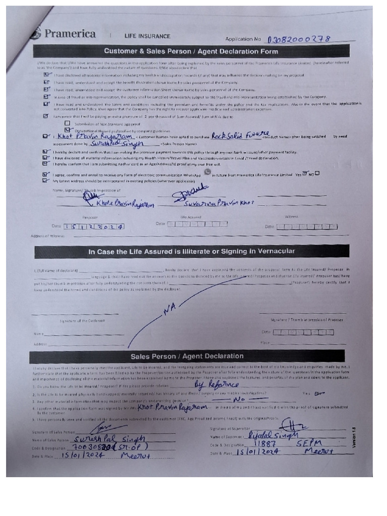 Customer Declaration | PDF